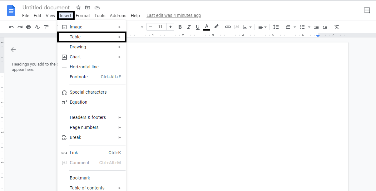 How to Make a Table in Google Docs in 4 Easy Steps